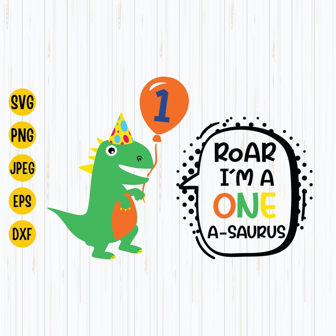 One-a-saurus Svg Dinosaur First Birthday 1st Year Birthday - Etsy