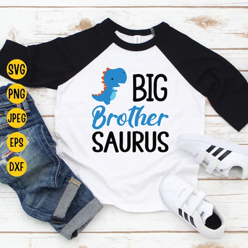 Big Brother Saurus SVG: Funny Dinosaur T-rex Design (digital Download ...