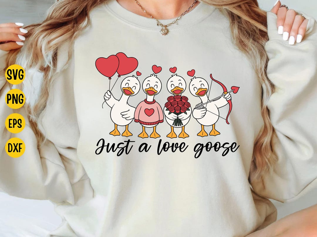 Just a Love Goose, Valentine Goose SVG, Romantic Ducks, Geese ...