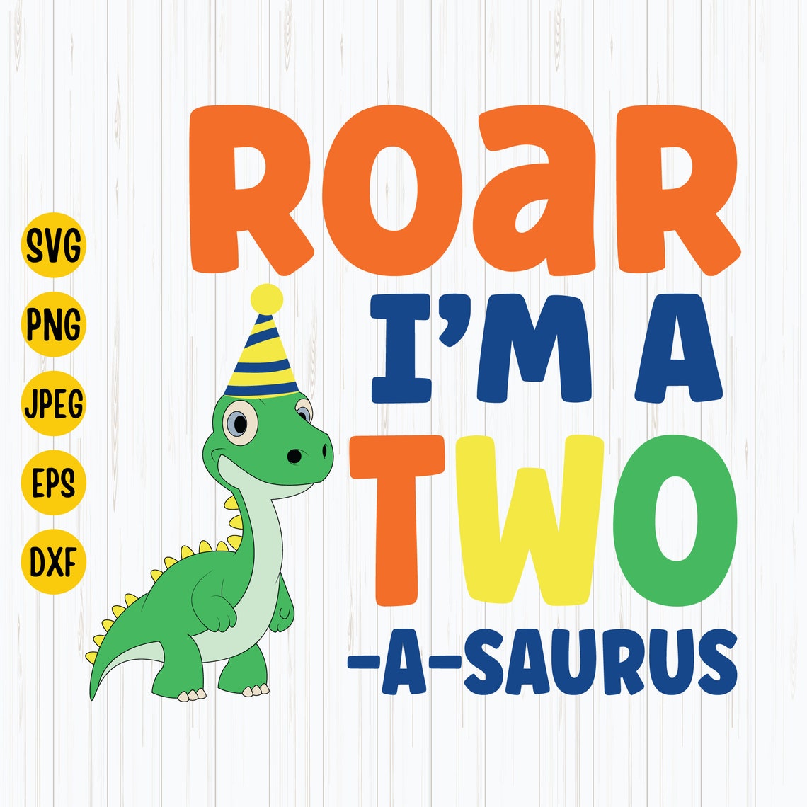 Two-a-saurus Svg Dinosaur Second Birthday Svg Dino 2nd Svg - Etsy