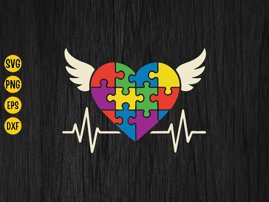 Love Heart Puzzle Acceptance SVG, Autism Awareness Svg, Autism Heart ...