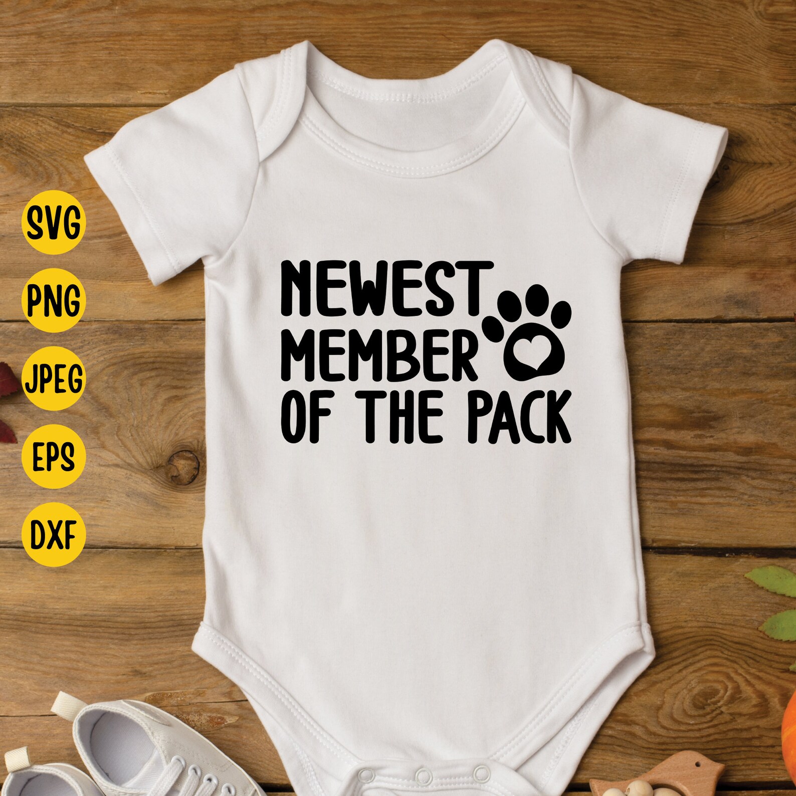 Newest Member of the Pack Svg Announcement Svg Dog Baby Svg | Etsy