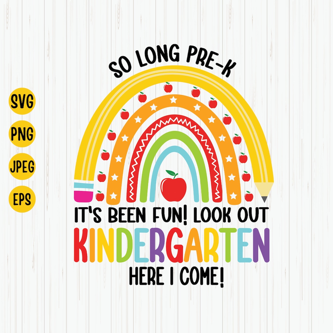 Kindergarten SVG: Back to School Rainbow Design (digital Download) - Etsy