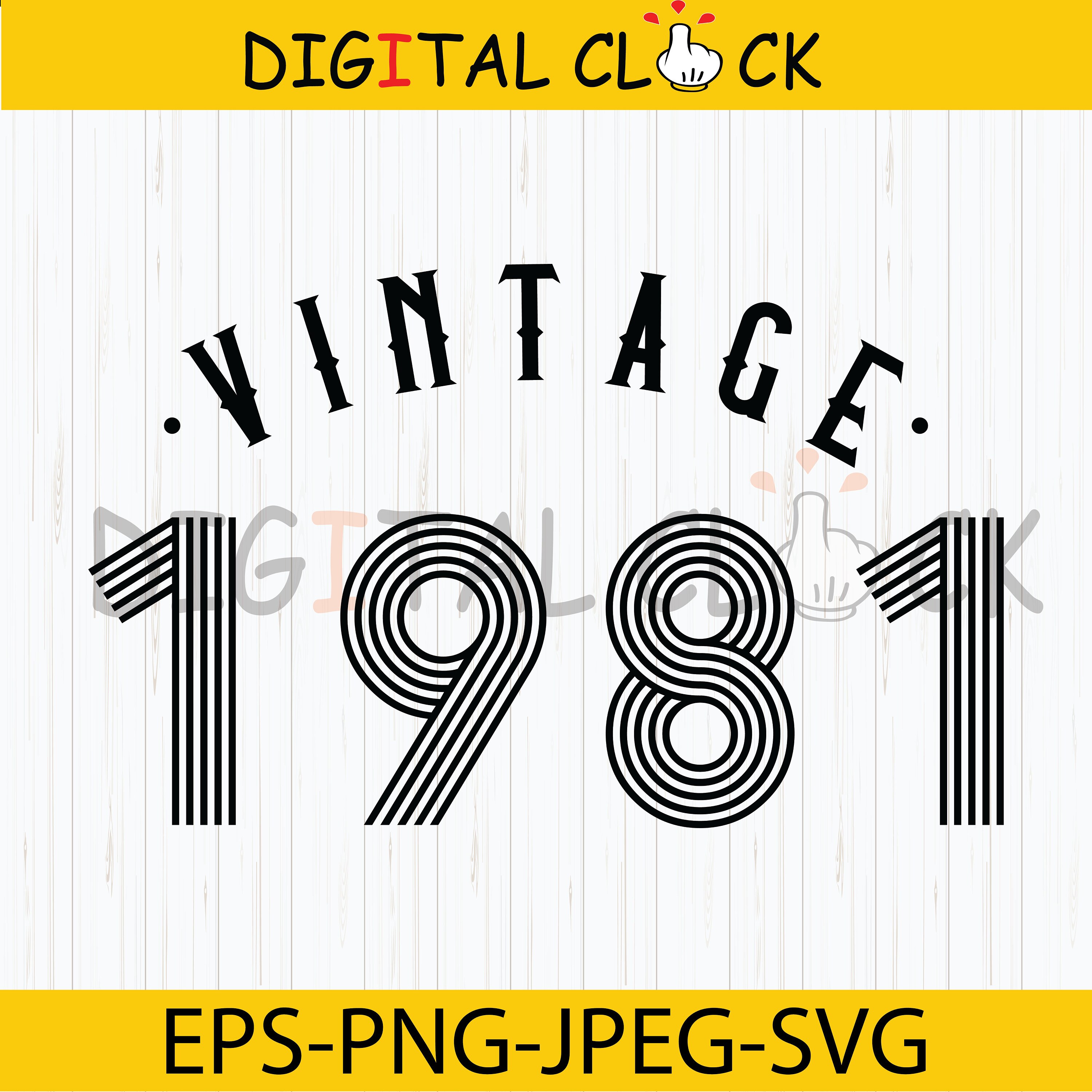Vintage 1981 Svg Png Eps Jpg 1981 birthday Svg 40th | Etsy