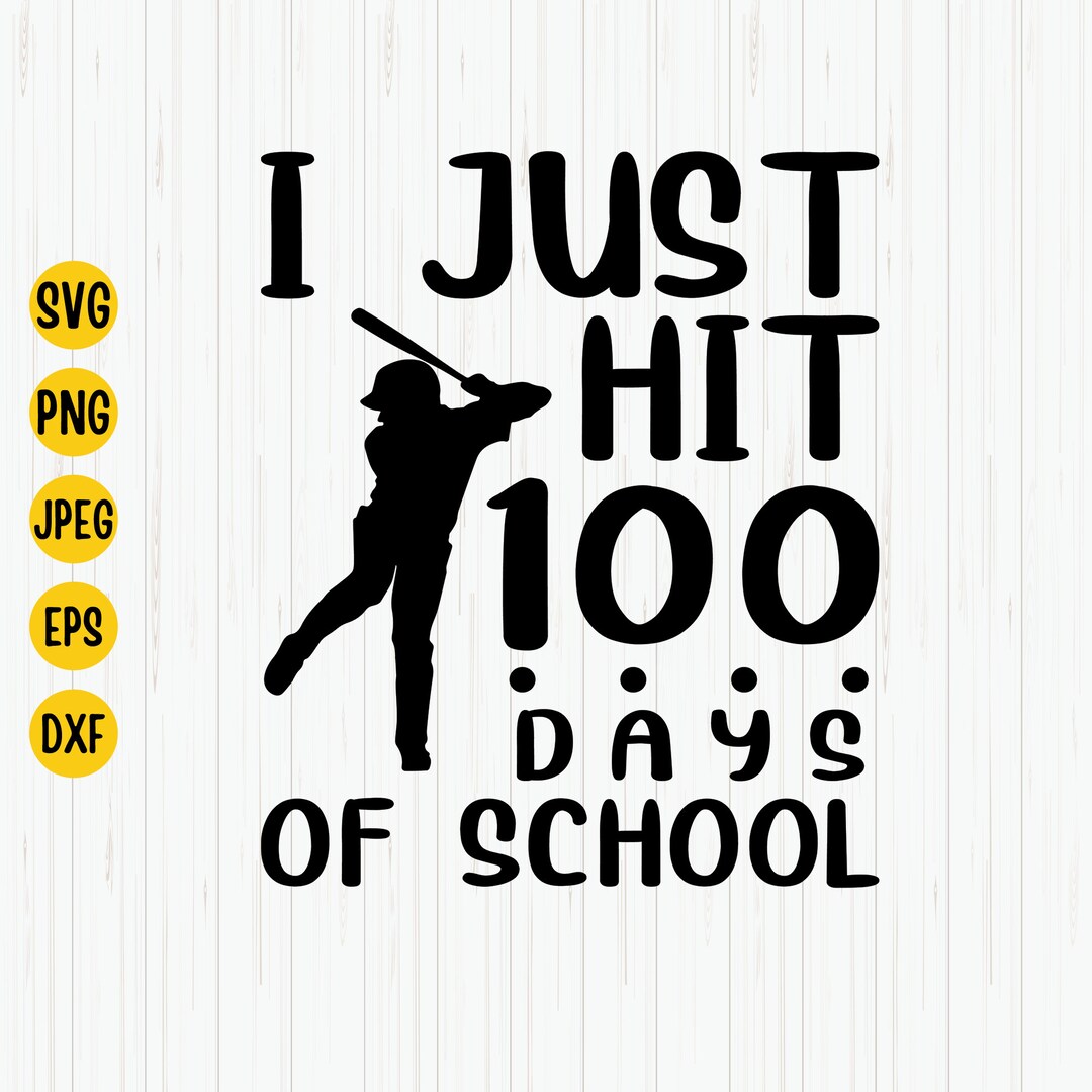 100 Days of School Baseball SVG: Smarter Design (digital Download) - Etsy