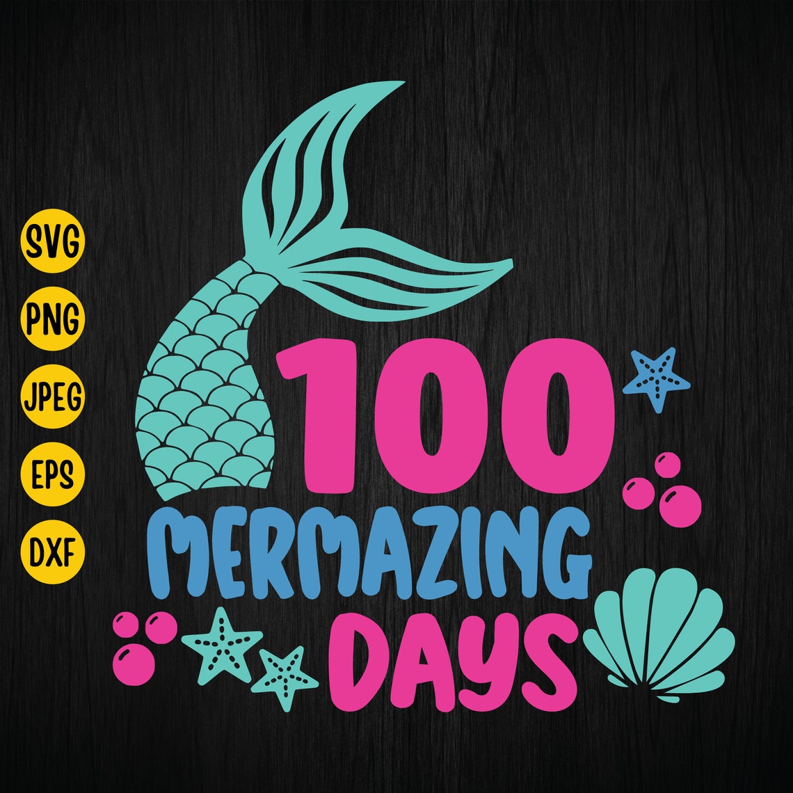 100 Mermazing Days Svg Mermaid Tail Svg 100 Days of School | Etsy