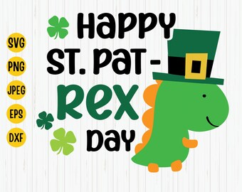 Happy St Pat Rex Day Svg - Etsy