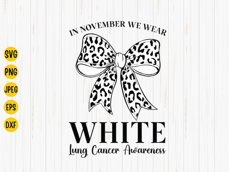 Lung Cancer Awareness SVG: White Ribbon Bow (digital Download) - Etsy
