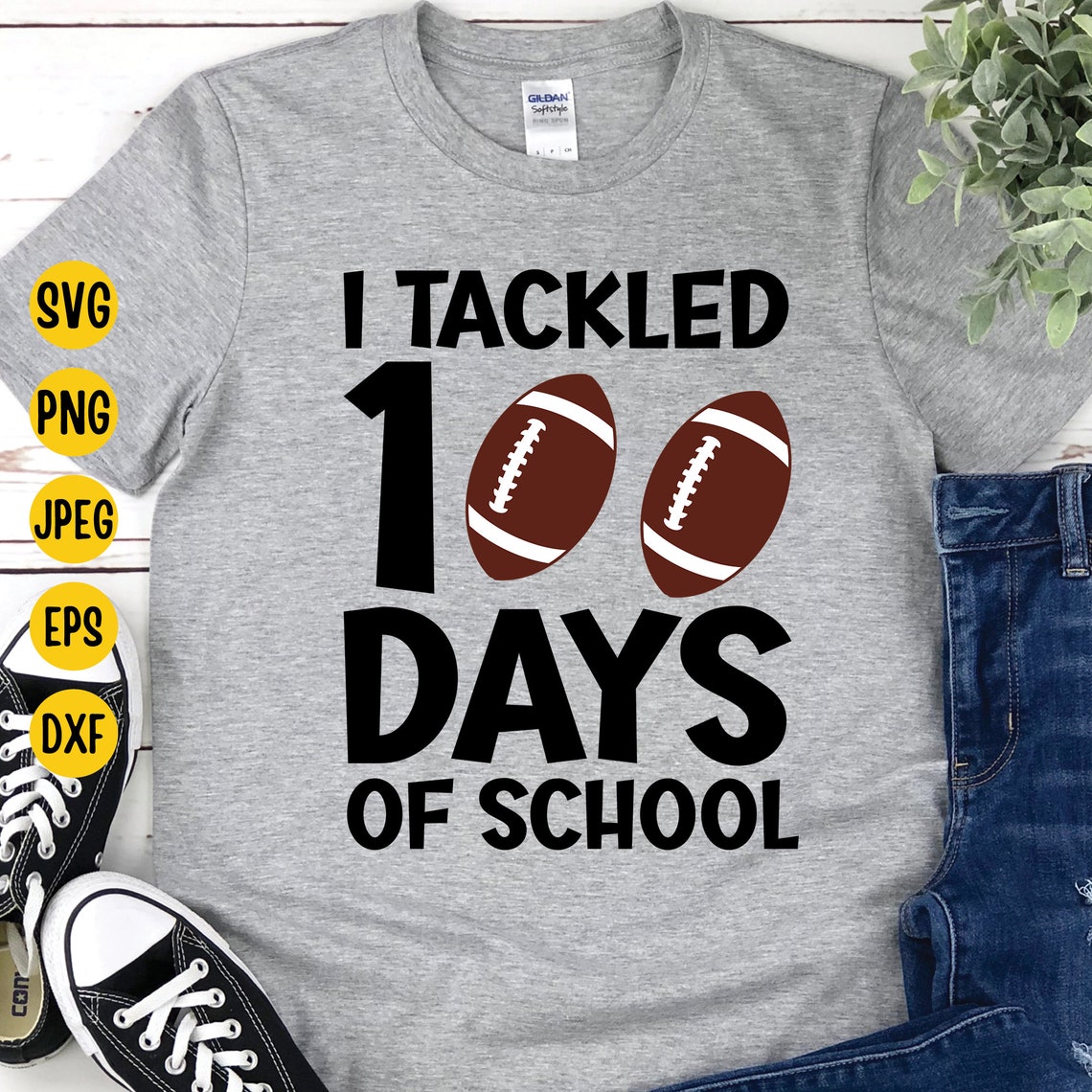 I Tackled 100 Days of School Svg 100 Days Smarter Football - Etsy