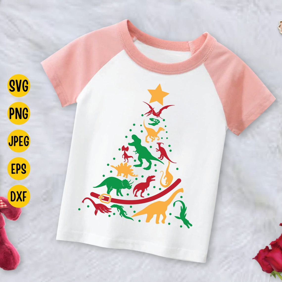Christmas Dinosaur Svg Dinosaur Holiday Tree Svg Christmas - Etsy