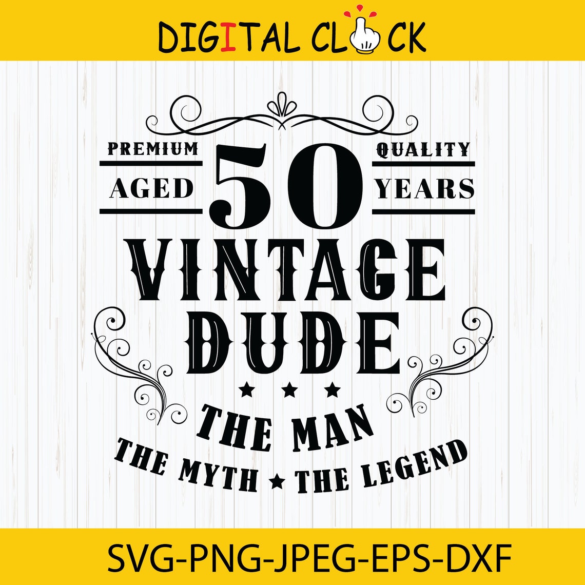 50 Vintage Dude Svg 50th Birthday Svg Dude Svg 50 Years Etsy