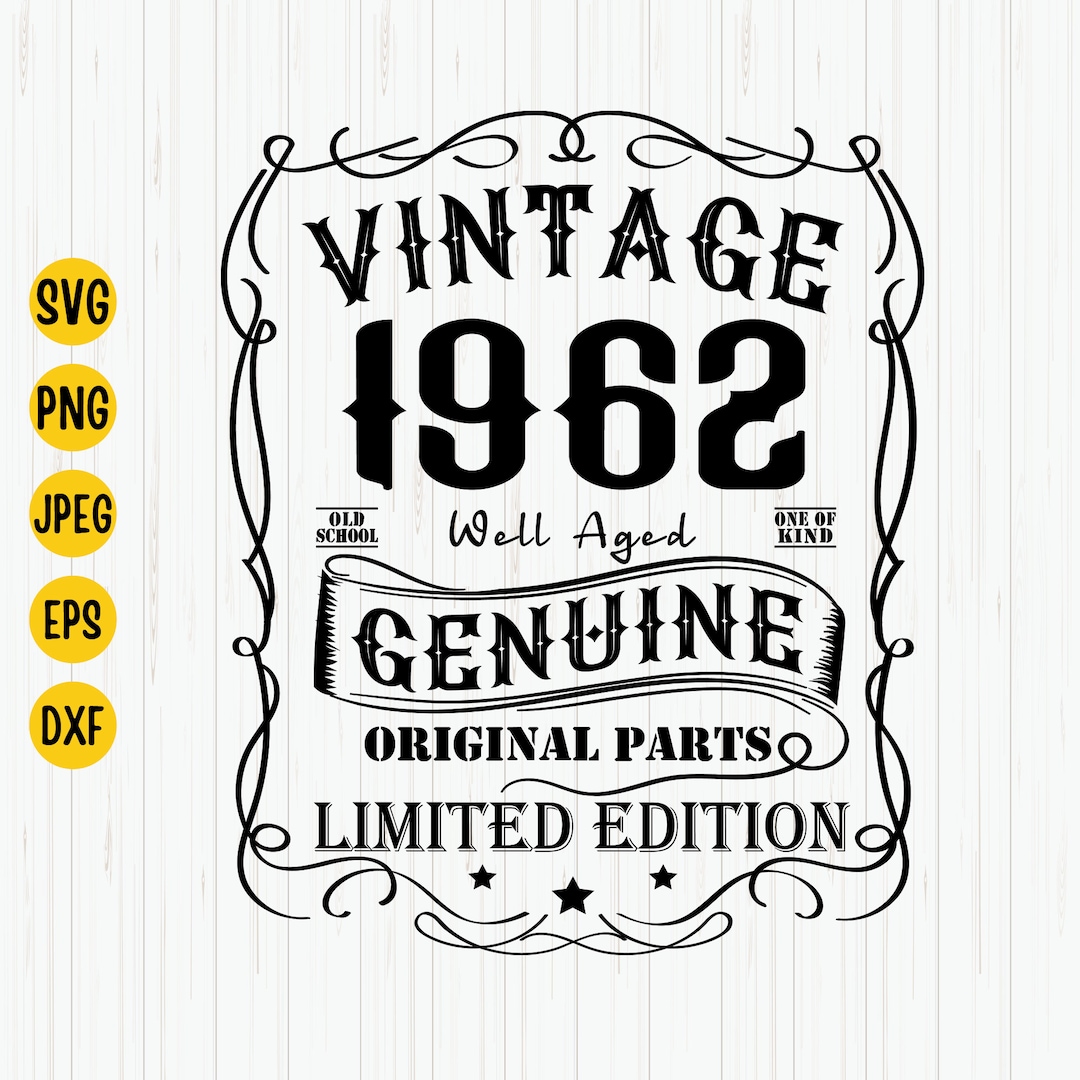 Vintage 1962 60th Birthday SVG Design (digital Download) - Etsy