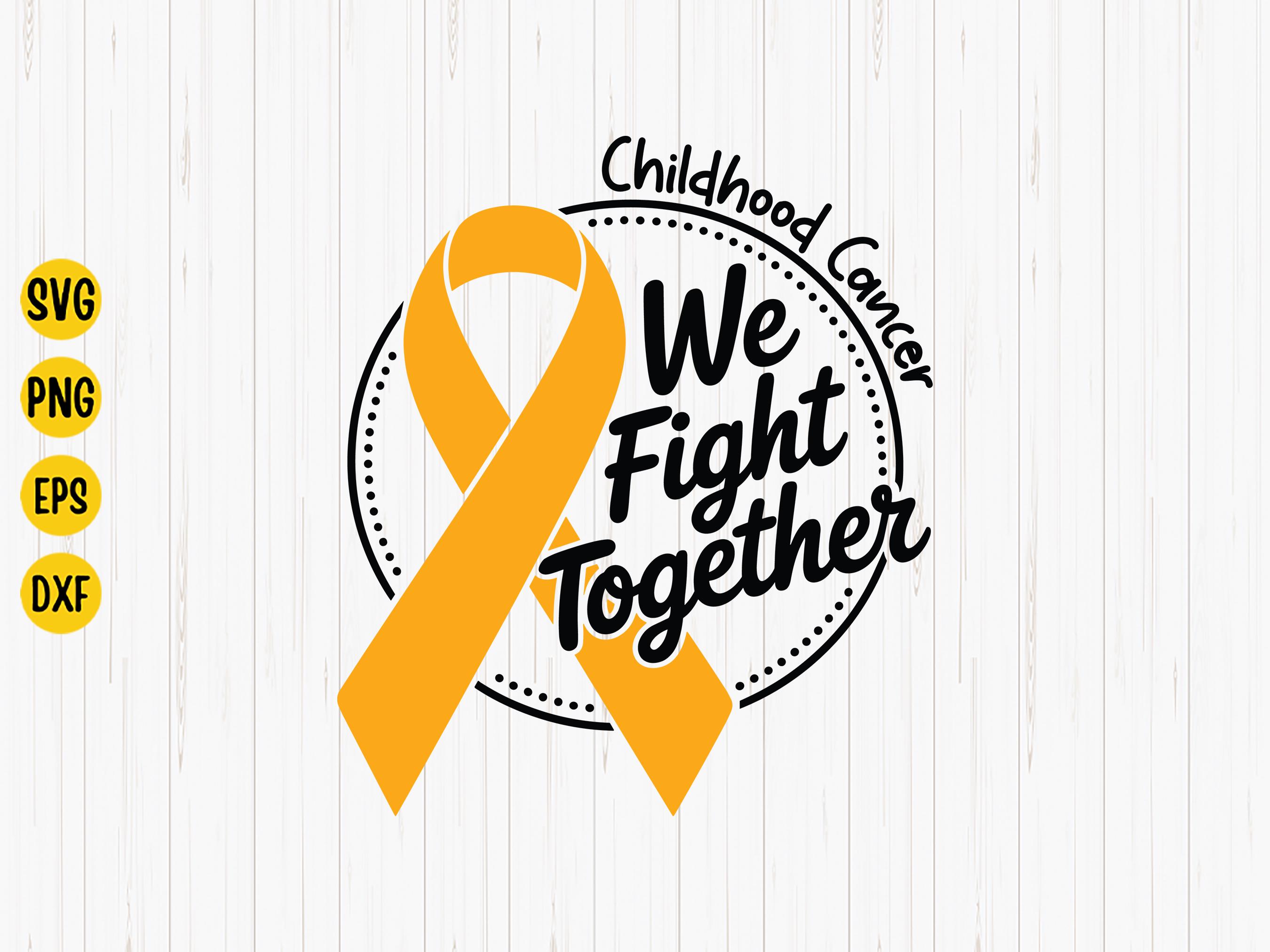 Childhood Cancer Awareness Gold Ribbon SVG - We Fight Together (digital ...
