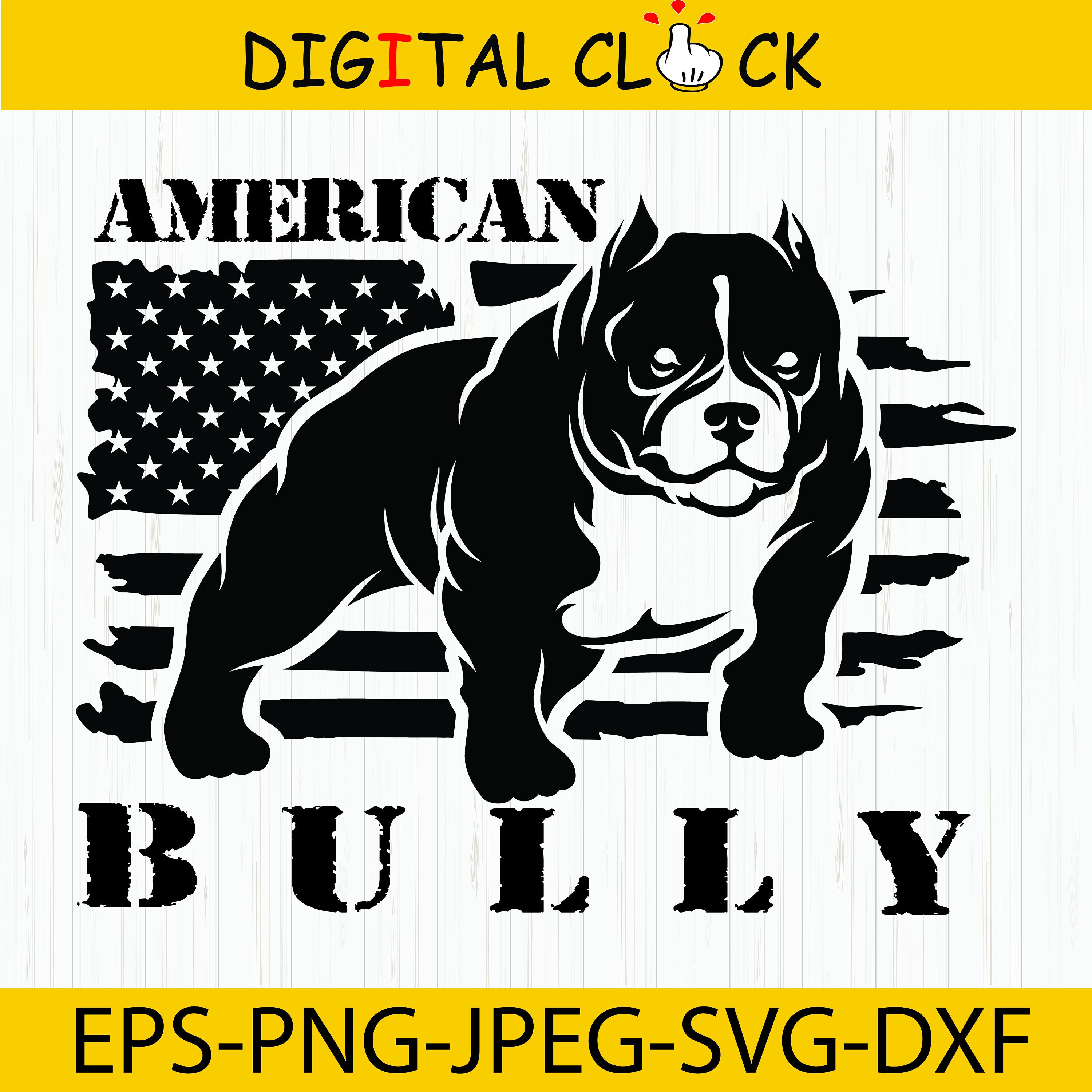 American Flag Bully Svg American bully Svg Pitbull Svg | Etsy