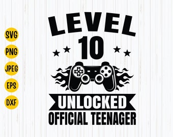16th Birthday Svg Level 16 Unlocked Official Teenager Svg | Etsy