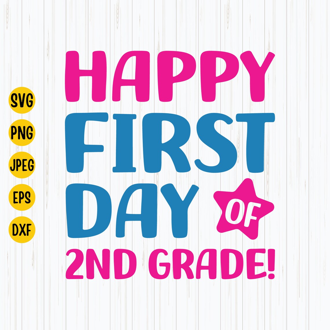 Happy First Day of Second Grade Svg Back to School Svg First | Etsy