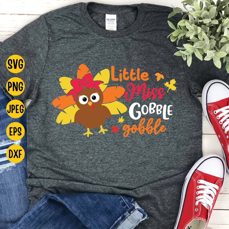 Little Miss Gobble Gobble Svg Turkey Thanksgiving Svg Girl - Etsy