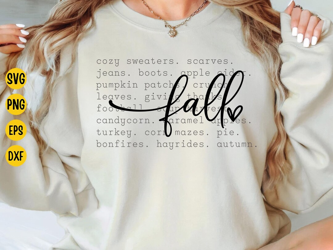 Fall Words SVG: Cozy Autumn Quote, Farmhouse Decor (digital Download ...