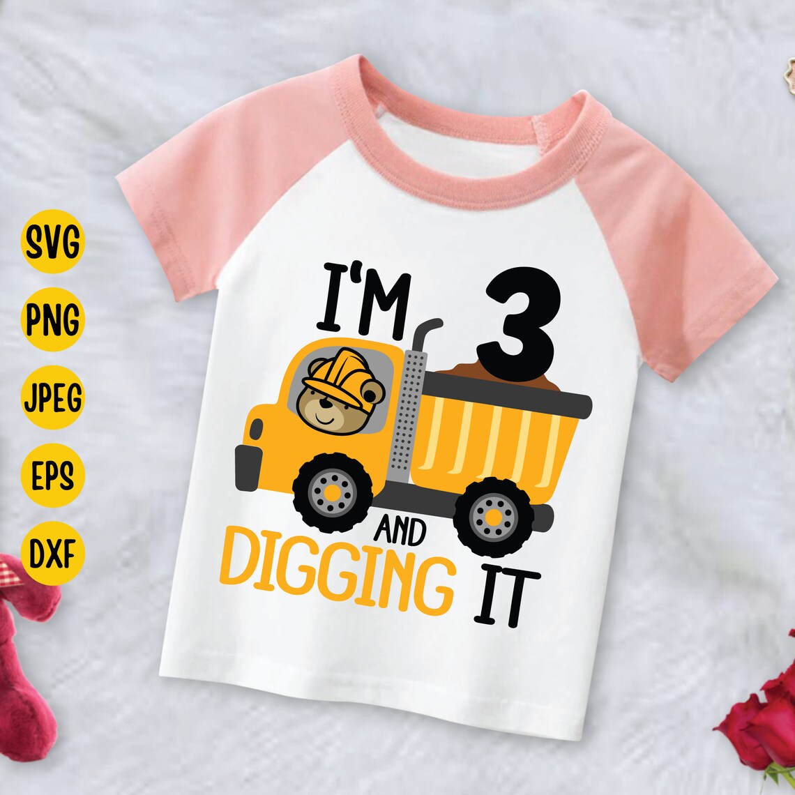 I'm 3 and Digging It Svg Construction Birthday Svg Third - Etsy