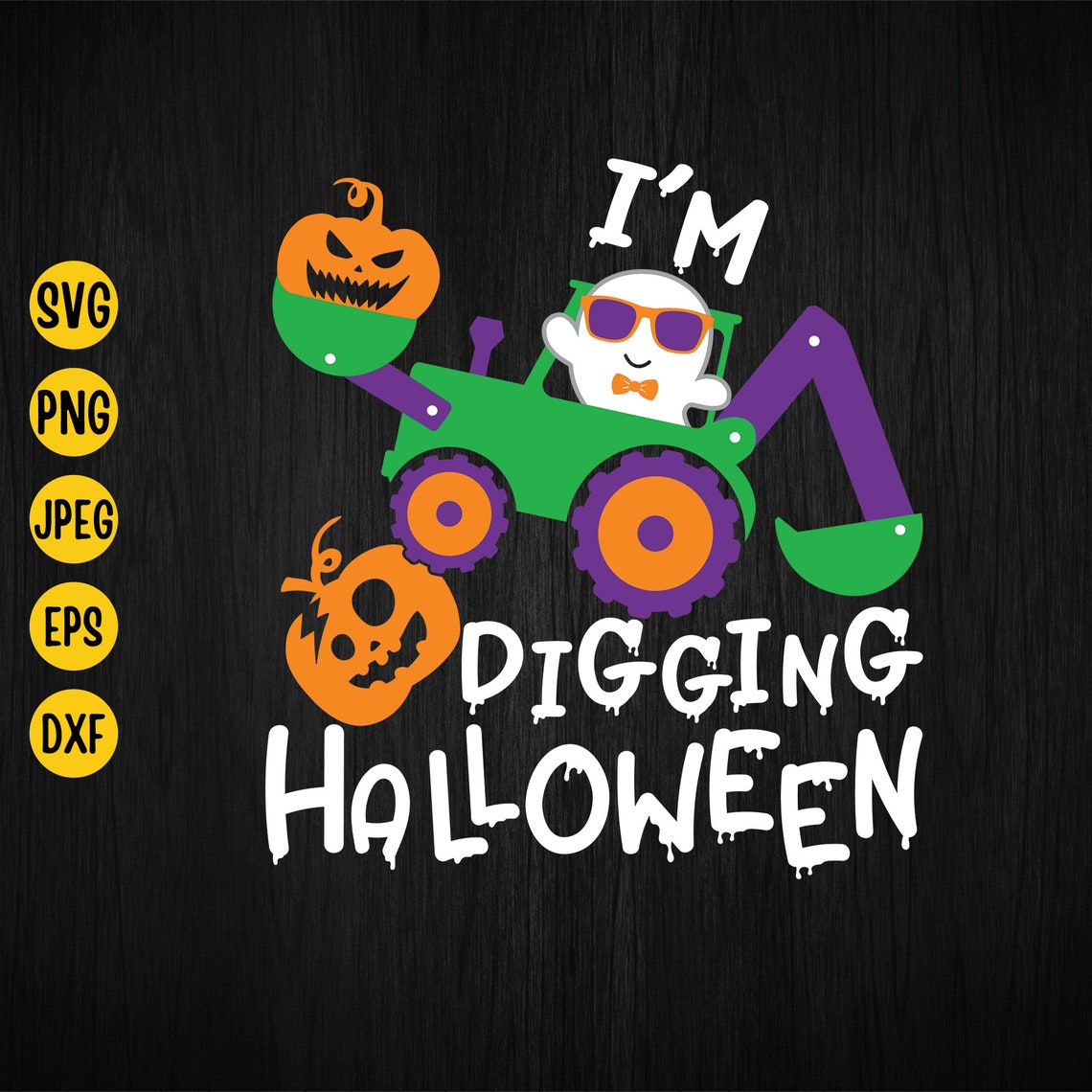 Halloween I'm Digging Svg Construction Svg Pumpkin - Etsy