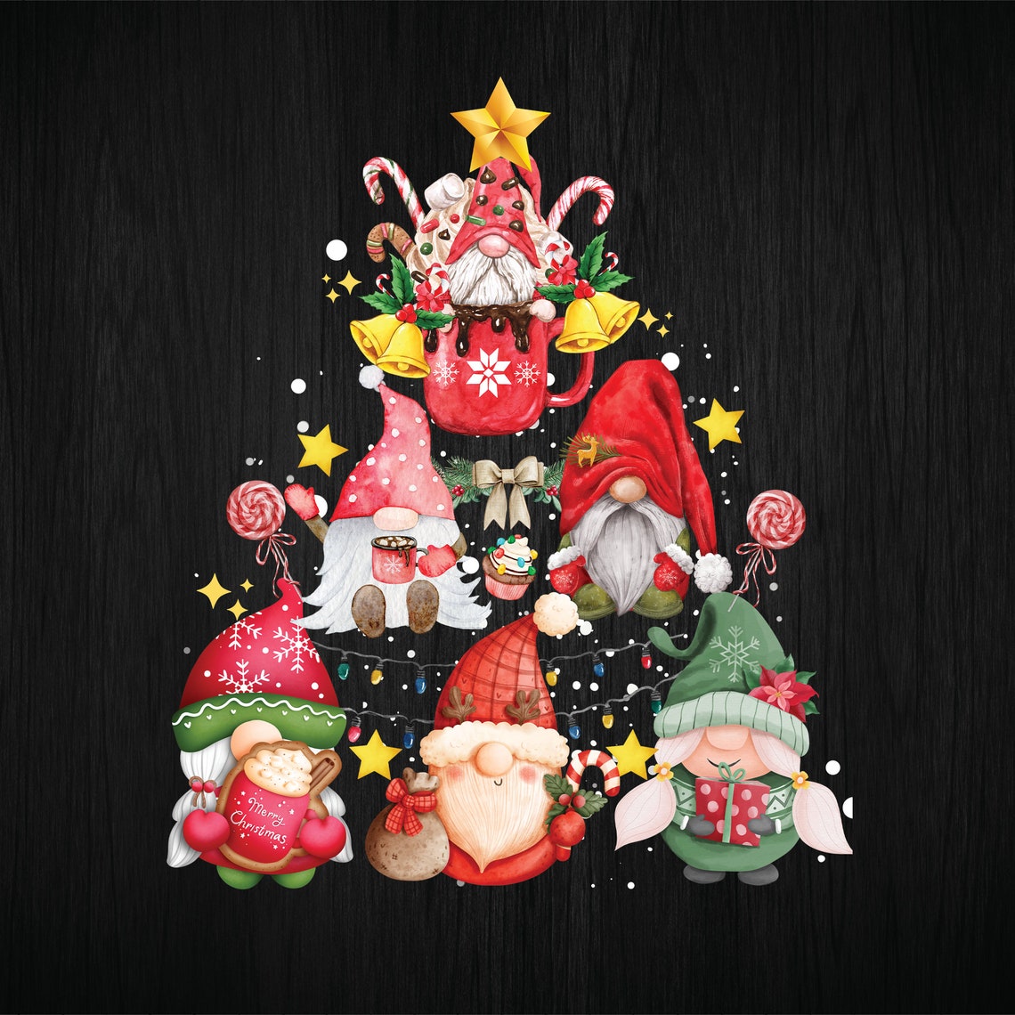 Christmas Gnomes Png Christmas Gnomes Tree Png Merry - Etsy