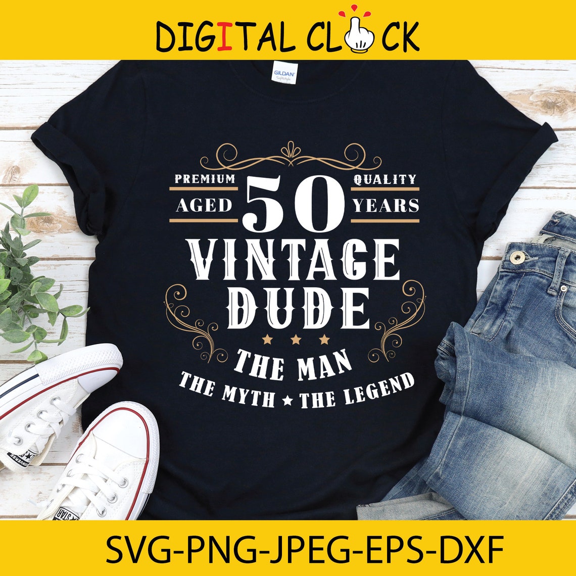 50 Vintage Dude Svg 50th Birthday Svg Dude Svg 50 Years Etsy