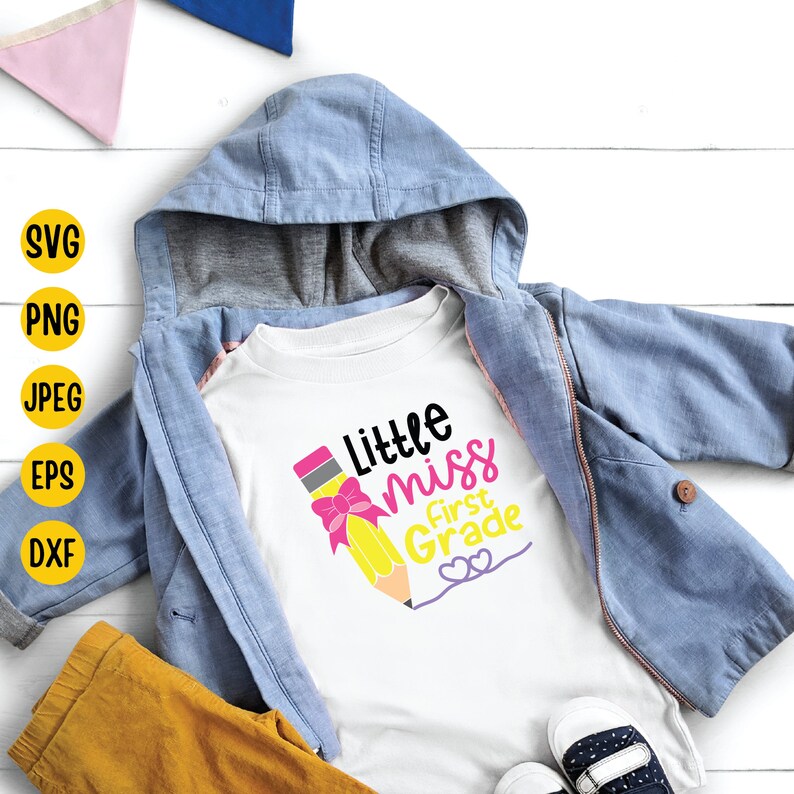 Little Miss First Grade Svg 1st Day of School Back to School - Etsy