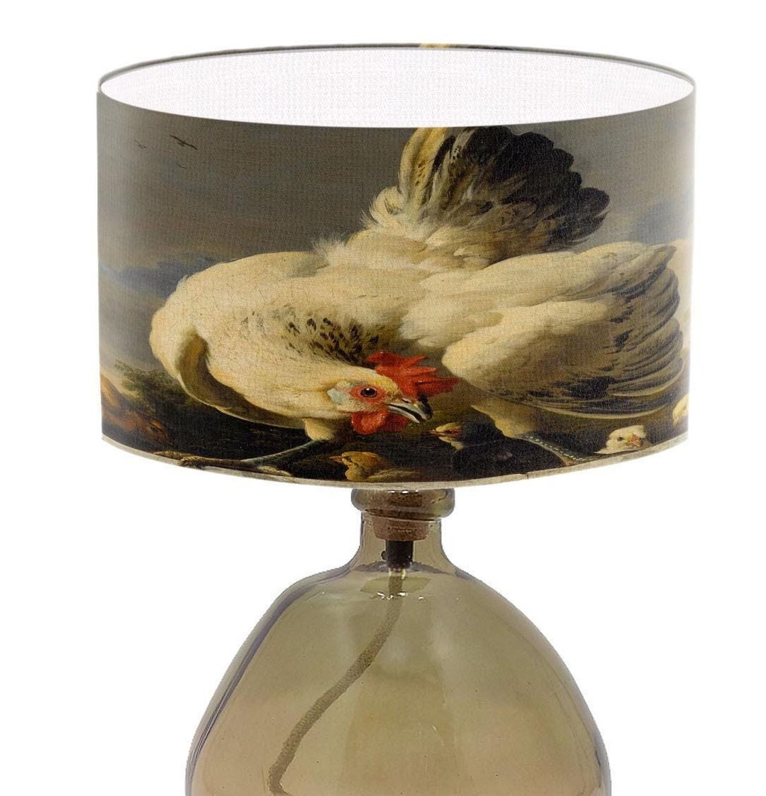 Hen Chicken Art Lampshade: Vintage Style Lighting - Etsy