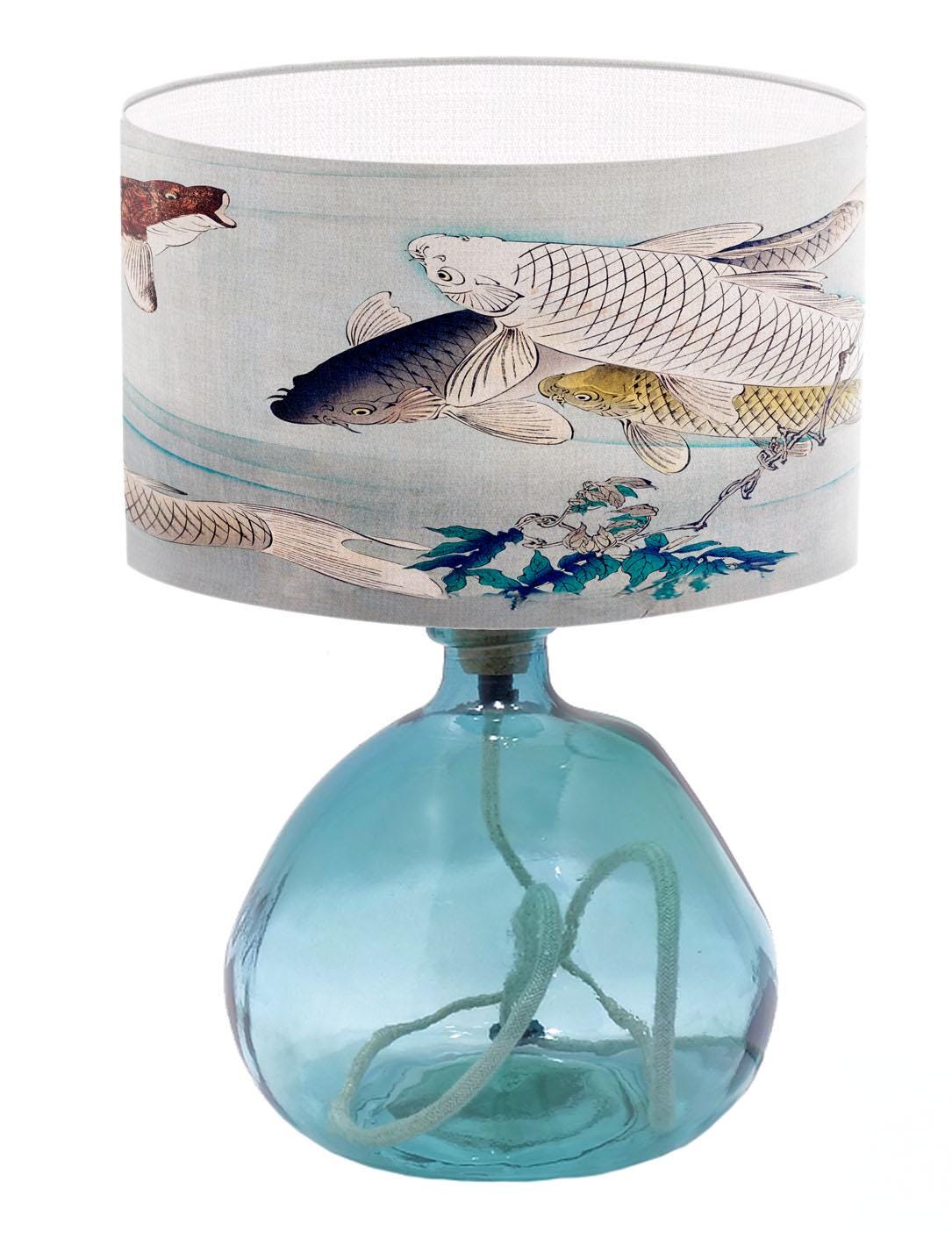 Lampshade Koi Carp Print Fish Lampshade Coastal Lampshade Fine Art ...