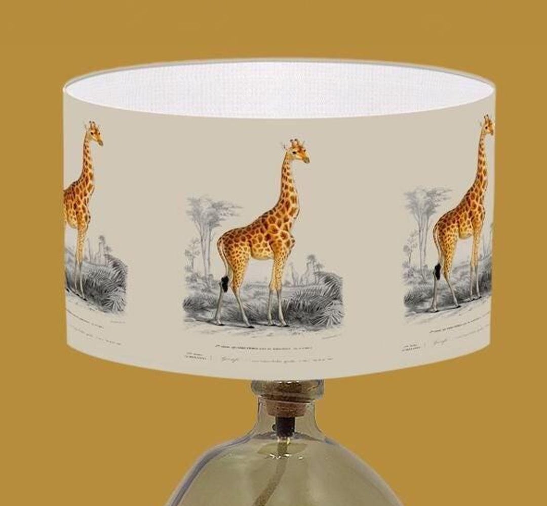 Handmade Giraffe Lampshade: Vintage Animal Print, Table or Ceiling ...