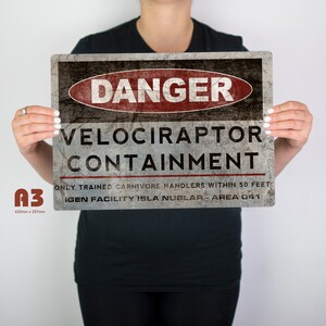 Jurassic Park Raptor Sign - Etsy