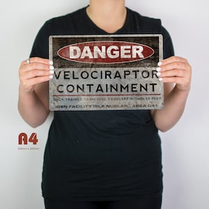 Jurassic Park Raptor Sign - Etsy