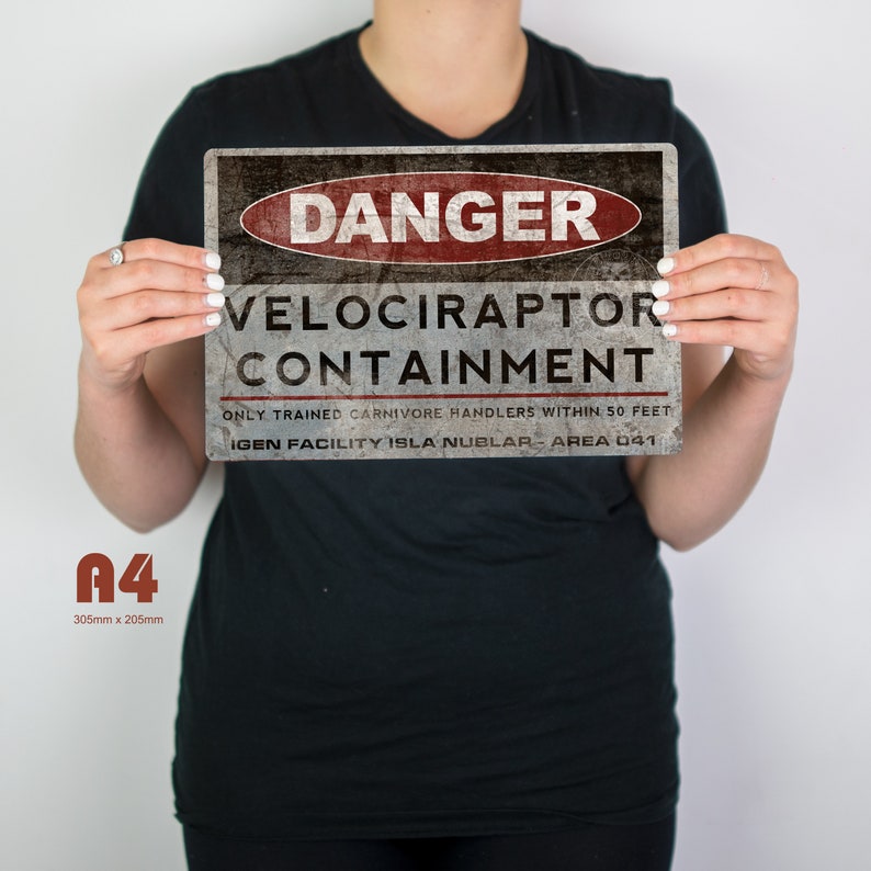 Jurassic Park Raptor Sign - Etsy