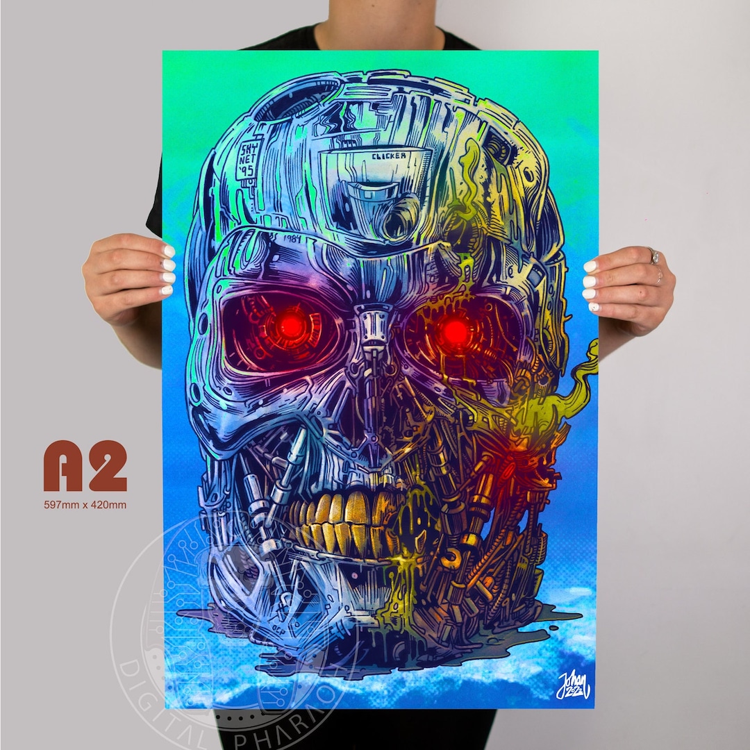 Terminator T800 Skull Metal Poster - Etsy