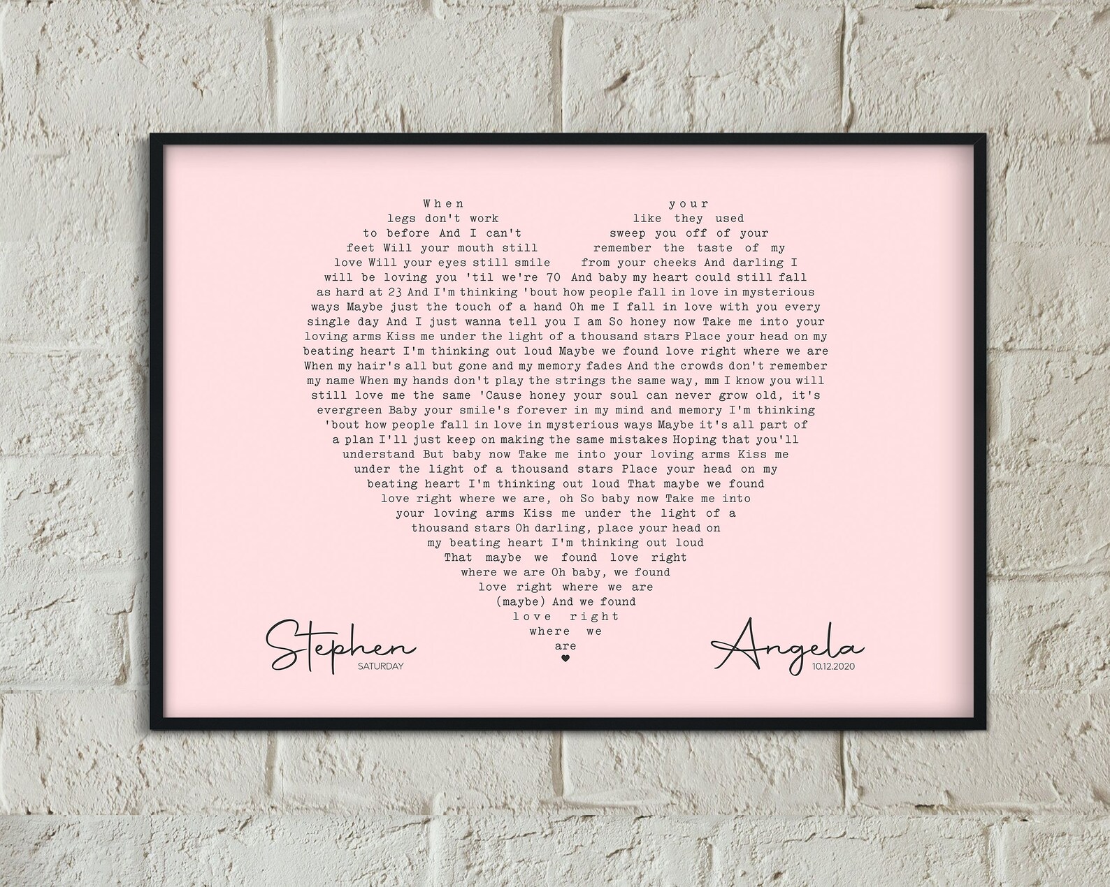 Personalized Song Lyrics Art Print Custom Poem Lyrics Print | Etsy