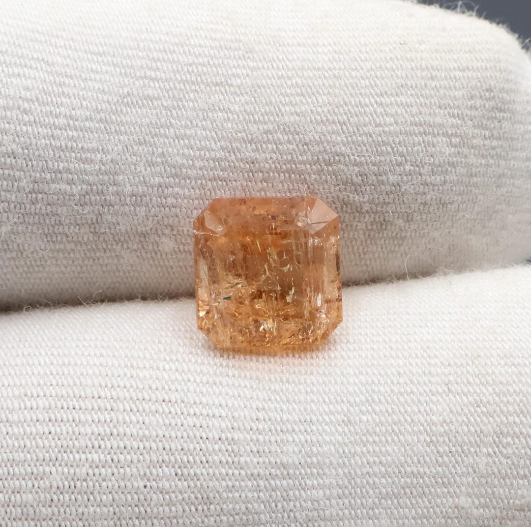 3.55 Ct Natural Imperial Topaz Gemstone - Genuine Topaz Faceted Stone ...