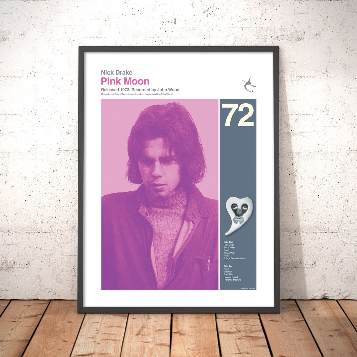 Nick Drake Pink Moon Art Print Music Poster Birthday Gift Music Lover ...