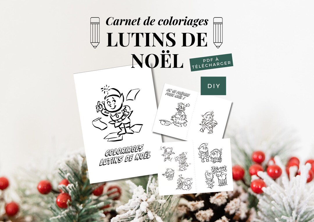 Carnet De Coloriages LUTINS DE NOËL - Etsy