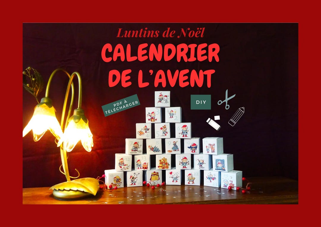 Calendrier De L'avent, LUTINS DE NOËL, Diy Boites En Papier - Etsy