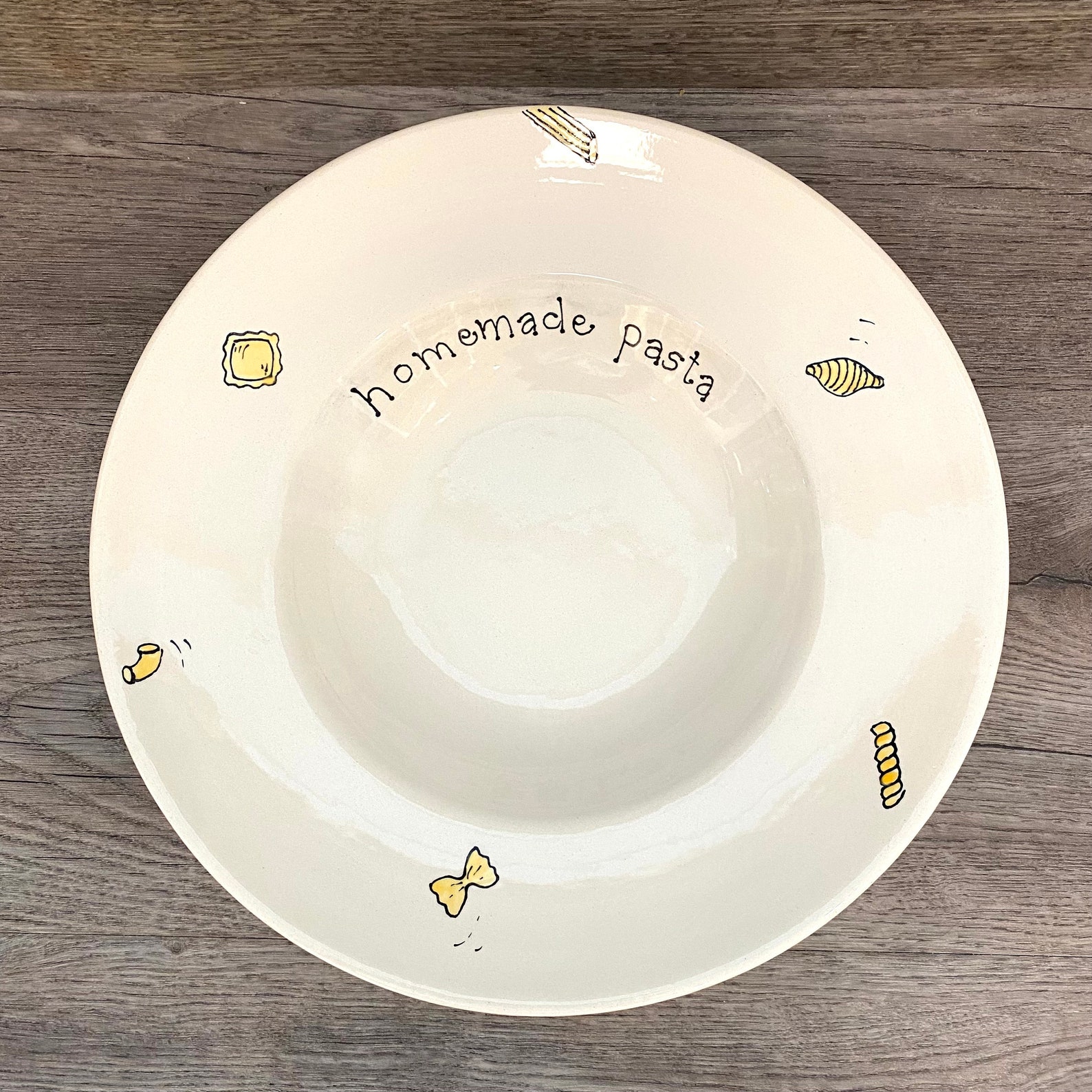 Personalized and Custom Large Ceramic Pasta Plate With Pasta Design ...