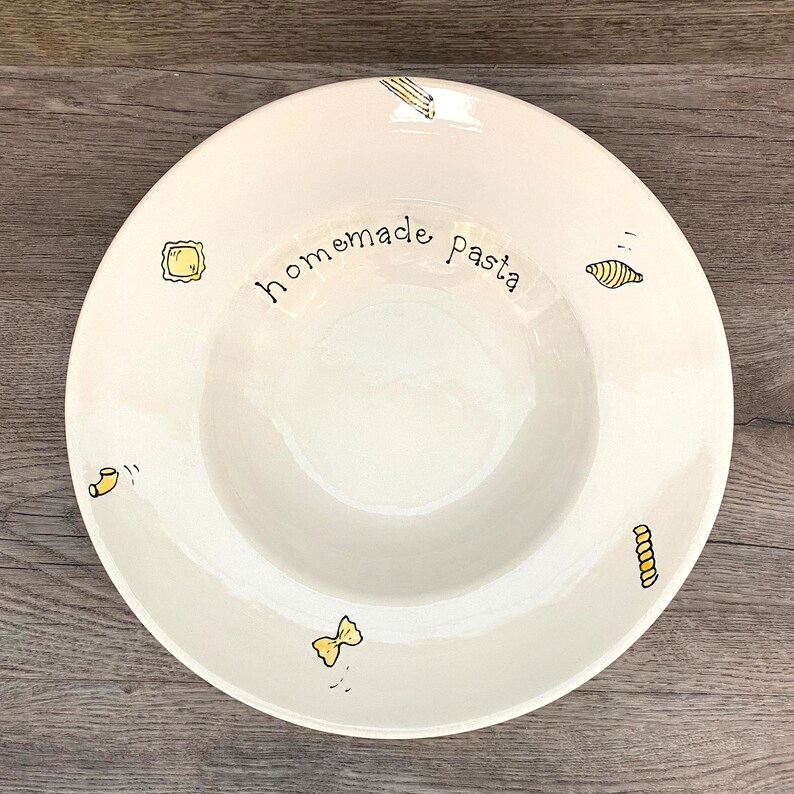 Personalized and Custom Large Ceramic Pasta Plate With Pasta Design ...