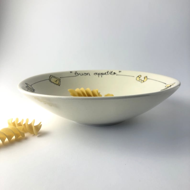 Personalized and Custom Ceramic Pasta Plate With Pasta Design, Hand ...