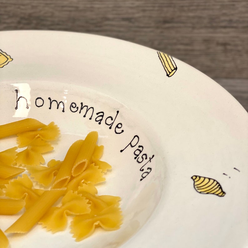 Personalized and Custom Large Ceramic Pasta Plate With Pasta Design ...