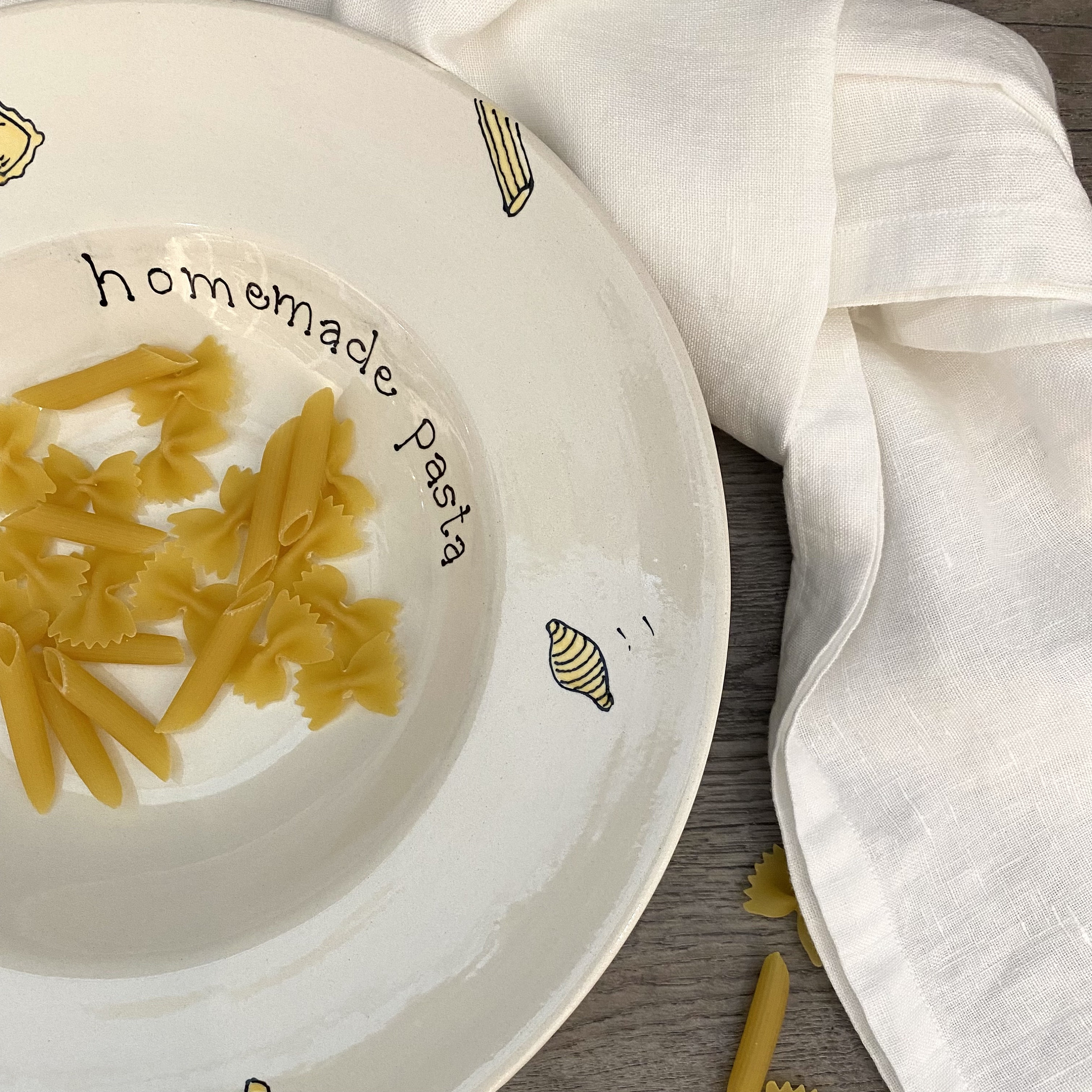 Personalized and Custom Large Ceramic Pasta Plate With Pasta Design ...