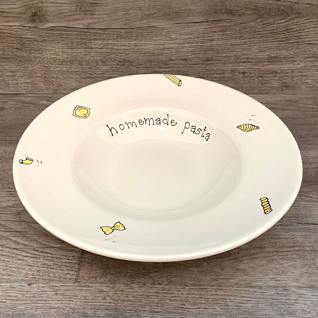 Personalized and Custom Large Ceramic Pasta Plate With Pasta Design ...