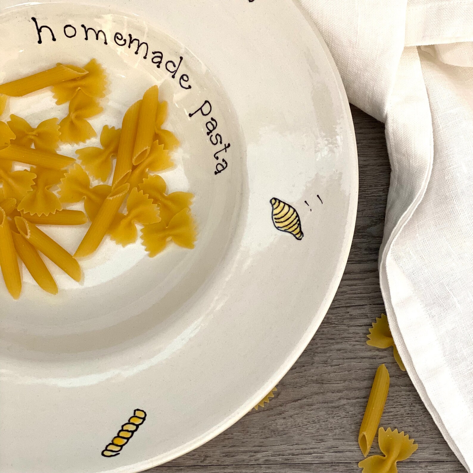 Personalized and Custom Large Ceramic Pasta Plate With Pasta Design ...