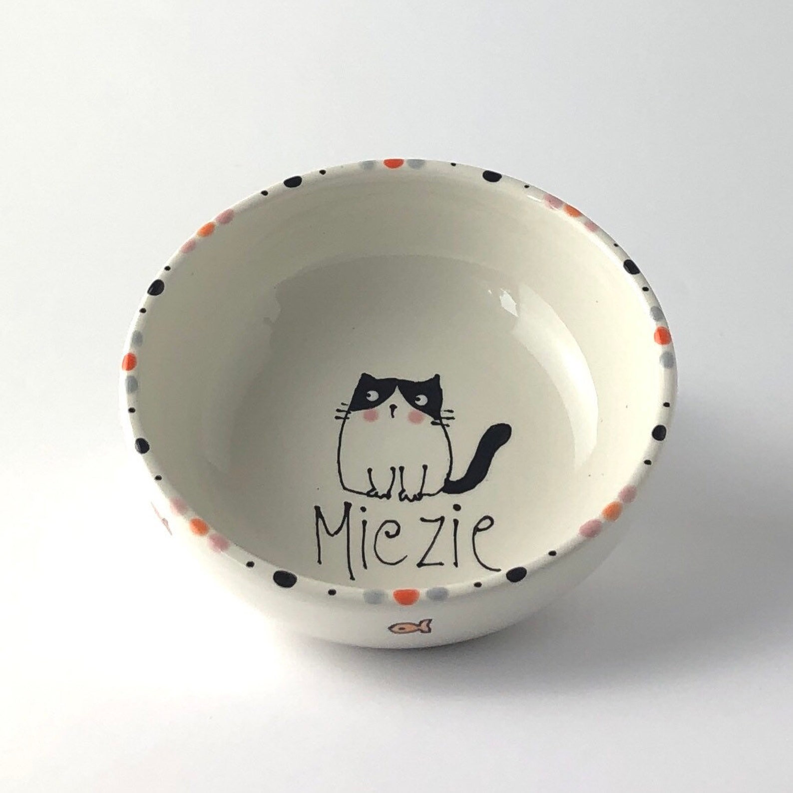 Personalized Ceramic Cat Bowl - Etsy