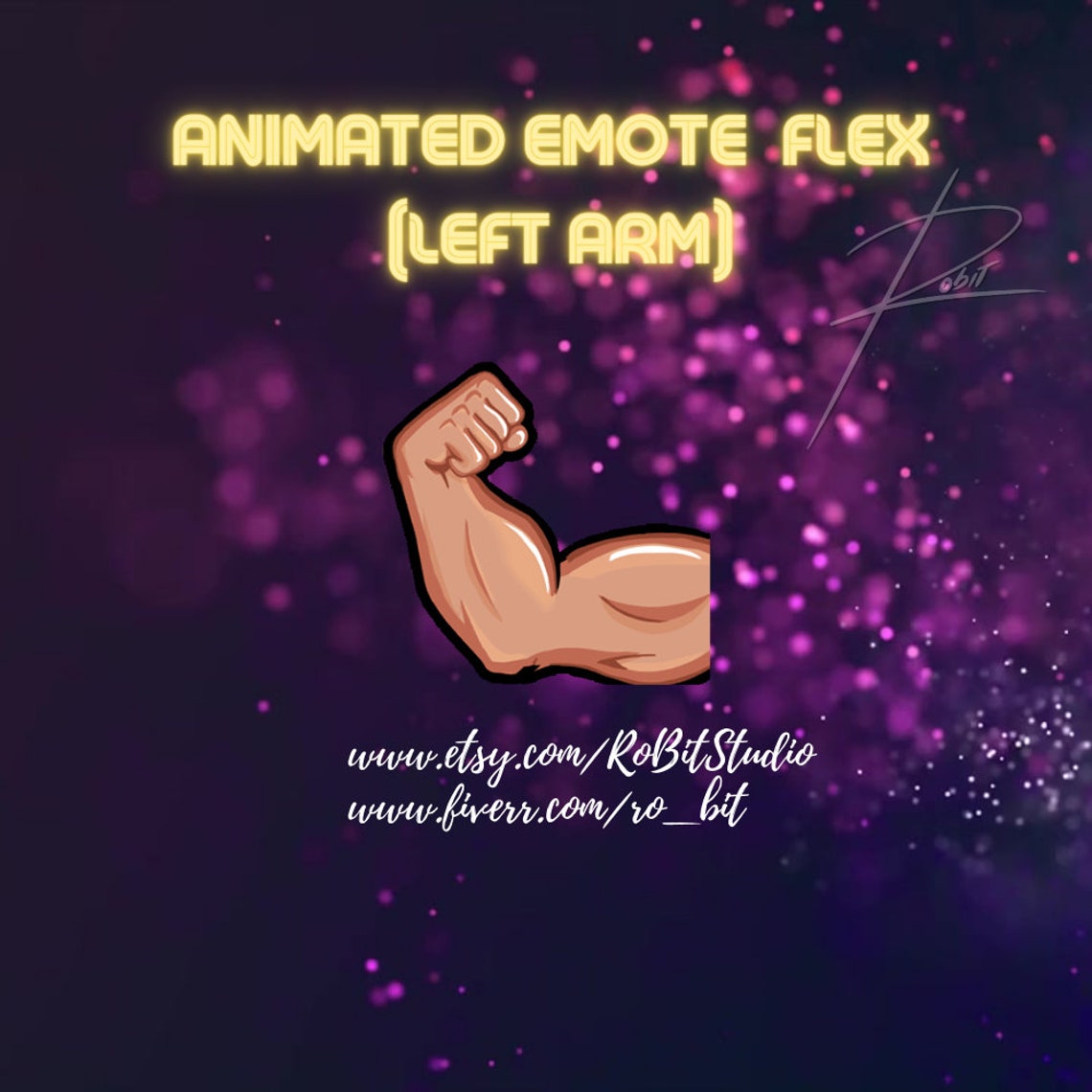 Animated Emote Flex Left Arm Twitch Discord Youtube Etc.. - Etsy