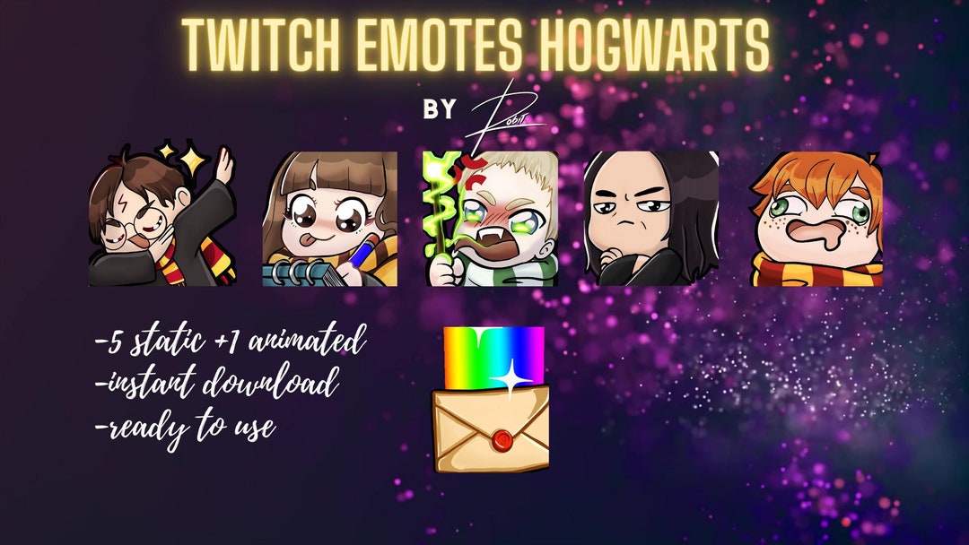 Potter Wizard Set Emote Pack Twitch Discord Youtube - Etsy