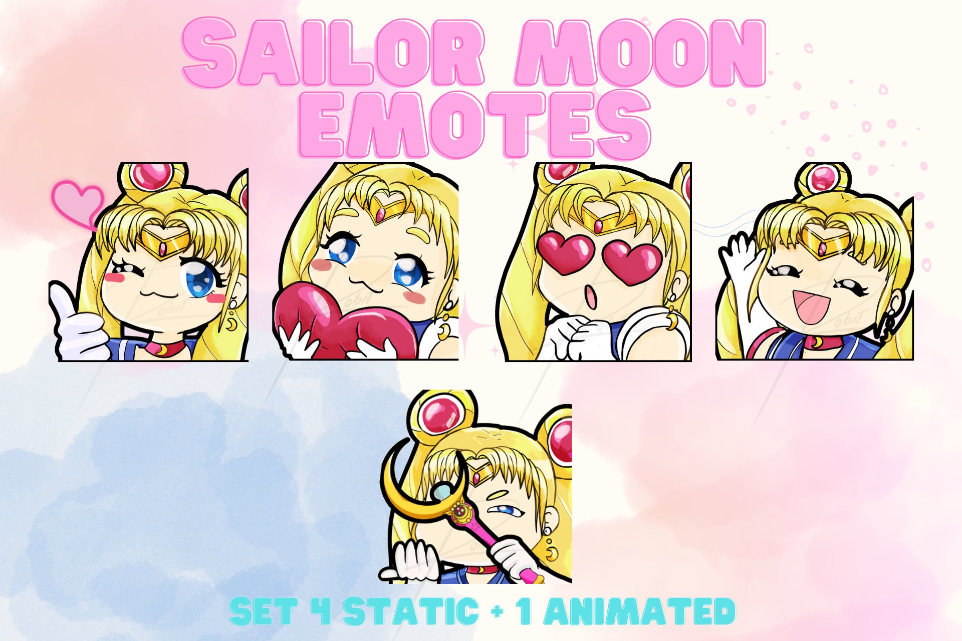 Sailor Moon Static 1 Animated Emote Set - Etsy